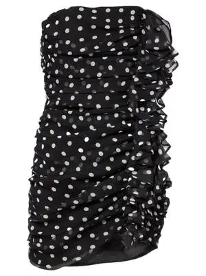 Nina Ricci Polka-dot Silk Chiffon Minidress - Black