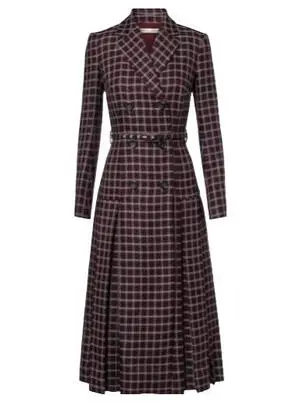 EMILIA WICKSTEAD Houndstooth Wool-blend Midi Dress - Black