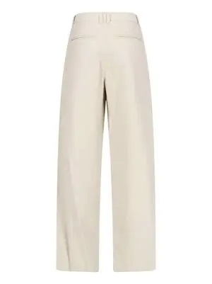 DUNST Pleated Wide-leg Pants - Beige