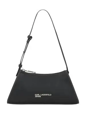 Karl Lagerfeld Zip-detail Curved Shoulder Bag - Black