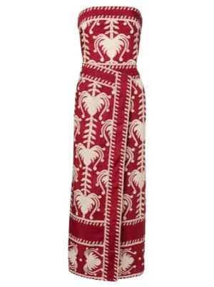 Johanna Ortiz Johanna Ortiz Ancient Peru Cotton Wrap Dress Red