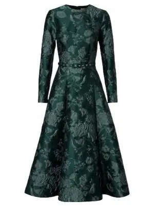 EMILIA WICKSTEAD Capucine Floral Cloqué Midi Dress - Black
