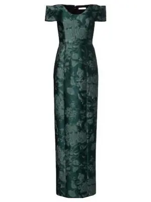 EMILIA WICKSTEAD Aislinn Floral Cloqué Bustier Gown - Green