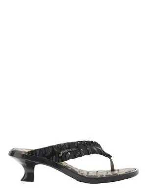 GANNI Melissa Thong Heeled Sandals With Ruffle Detail - Black