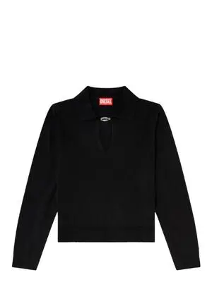 DIESEL® Oval-d Keyhole Polo Shirt - Black
