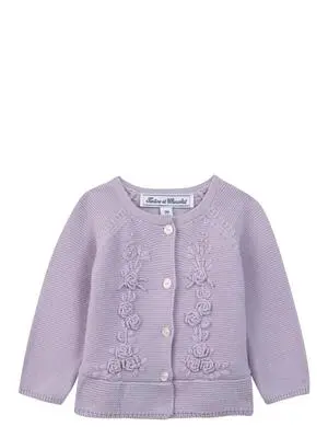 TARTINE ET CHOCOLAT Embroidered Cardigan - Lavender
