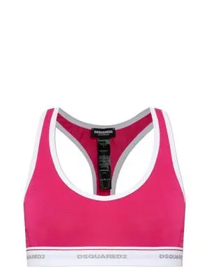 Dsquared2 Logo-tape Racerback Bralette - Pink