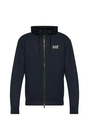 EA7 Zip-up Cotton Hoodie - Black