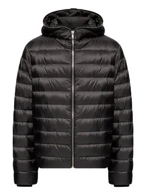 Moncler MONCLER X RICK OWENS Hooded Short Down Jacket With Zip Closure Black