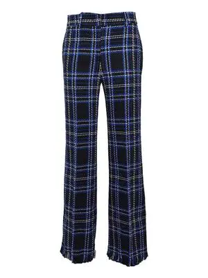 MSGM MSGM Checked Fringed Edge Trousers