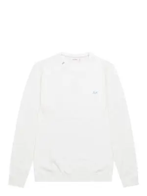 SUN 68 Logo Crew Neck Knitted Sweater - Milky