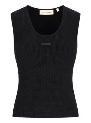 Fear Of God Logo Patch Ribbed Tank - Black