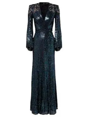 Jenny Packham Zinnia Sequin Gown - Black