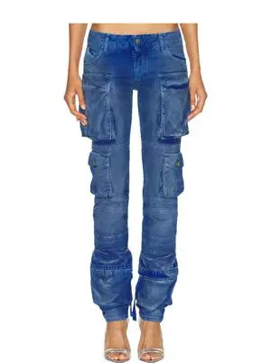Attico Low-rise Cargo Jeans - Blue