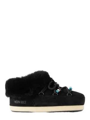 Moon Boot Round-toe Lace-up Ankle Boots - Black