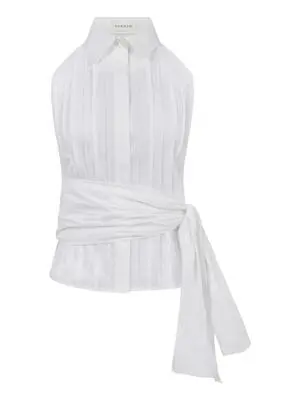 P.A.R.O.S.H P.A.R.O.S.H. Pleated Halterneck Wrapped Top