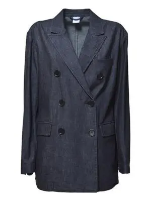Aspesi Double-breasted Denim Blazer - Black