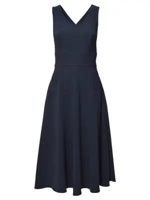 Aspesi Long Crepe Cady Dress - Black