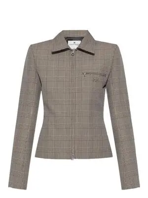 COURREGES Courreges Prince Of Wales Checked Zip-Up Jacket