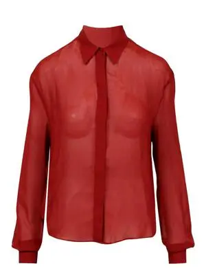 Philosophy Di Lorenzo Serafini Sheer Button-up Shirt - Red