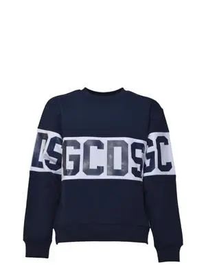 Gcds Logo Band Crewneck Sweatshirt - Black
