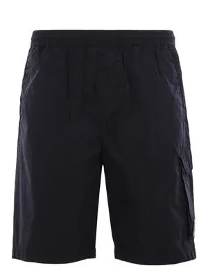 C.P. COMPANY Cargo Shorts With Elastic Waistband And Logo Patch - Black