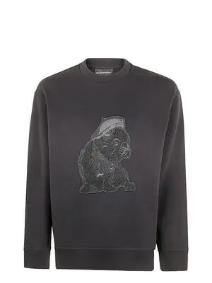 Emporio Armani Dog Patch Jersey Sweatshirt - Black