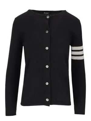 Lela Rose Striped Knit Cardigan - Black