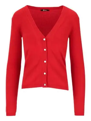 Lela Rose Long-sleeve Knitted Cardigan - Red