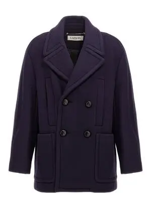 LANVIN Double-breasted Coat - Black