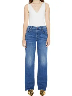 MOTHER The Mid Rise Maven Sneak Jeans - Medium Blue Washed