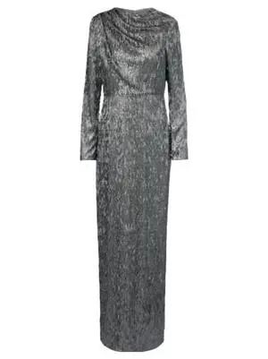Erdem Sequined Draped Maxi Dress - Black