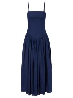 Gabriela Hearst Sleeveless Bow Detail Maxi Dress - Blue