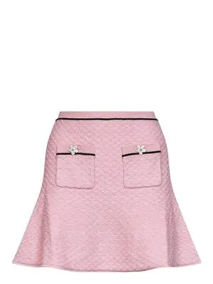 SELF-PORTRAIT Sequin-embellished Knitted Mini Skirt - Pink