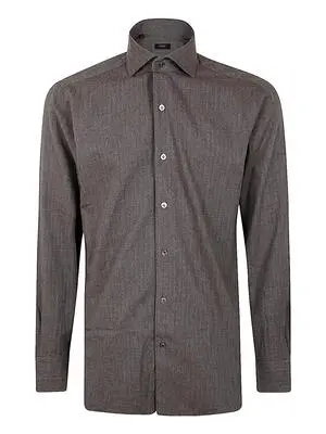 BARBA NAPOLI Long Sleeve Button-down Shirt - Black