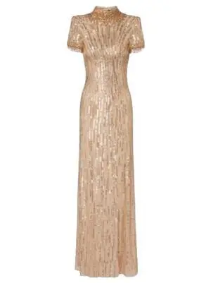 Jenny Packham Jenny Packham Madelaine Embellished Gown Nude