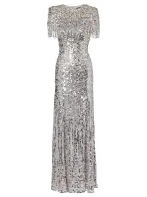 Jenny Packham Eugenie Sequin Gown - Gray