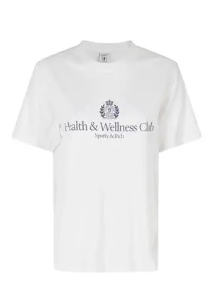 SPORTY  RICH Sporty & Rich Jersey T-shirt With Chest Logo - White