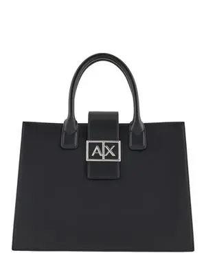 Armani Exchange Logo Plaque Tote Bag - Black