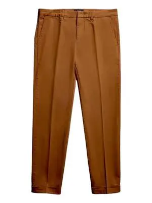 FAY Belt-loop Casual Pants With Logo Detail - Brown