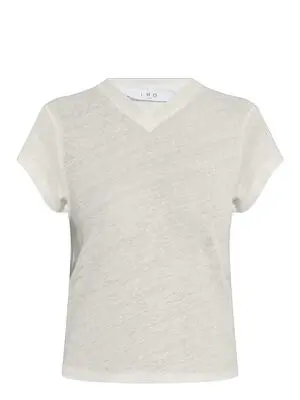 IRO PARIS V-neck Linen T-shirt - White