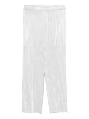 PLEATS PLEASE BY ISSEY MIYAKE Elasticated Waistband Pleated Trousers - White