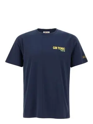 MC2 SAINT BARTH Graphic-print Logo-embroidered T-shirt - Blue