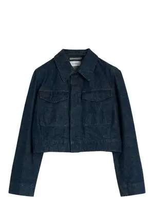 LEMAIRE Two Pocket Cropped Denim Jacket - Black