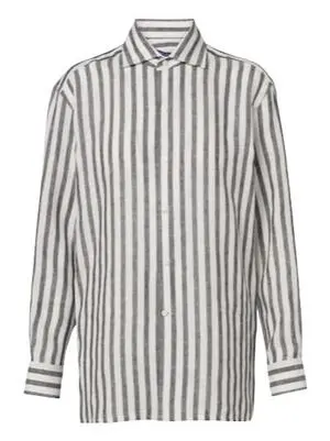 Ralph Lauren Capri Striped Linen Shirt - Gray
