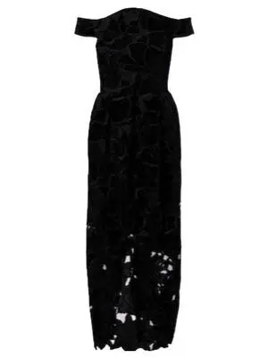 Erdem Cutout Velvet And Tulle Midi Dress - Black