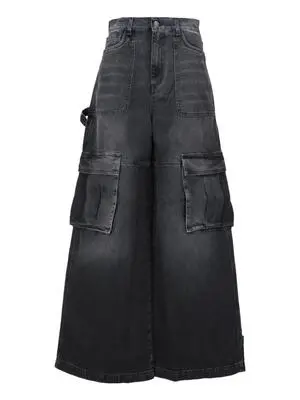 ANIYE BY Cargo Wide Leg Jeans - Black