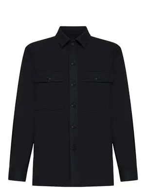 JIL SANDER Buttoned Flannel Shirt - Black