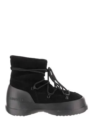 Moon Boot Luna Logo Embossed Lace-up Boots - Black