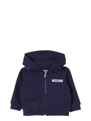 Moschino Hooded Zip-up Sweatshirt - Blue